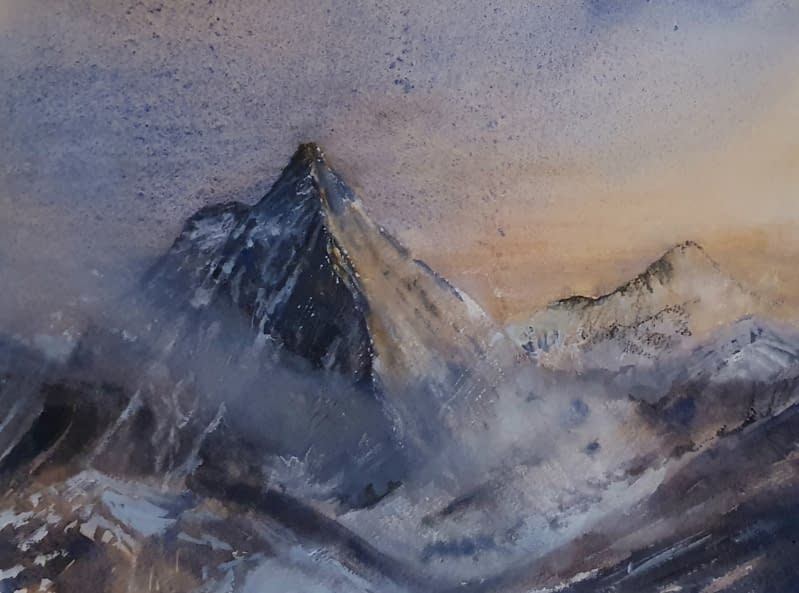 Matterhorn - Watercolour- Aqaurelle from Daniel Musafia - art24